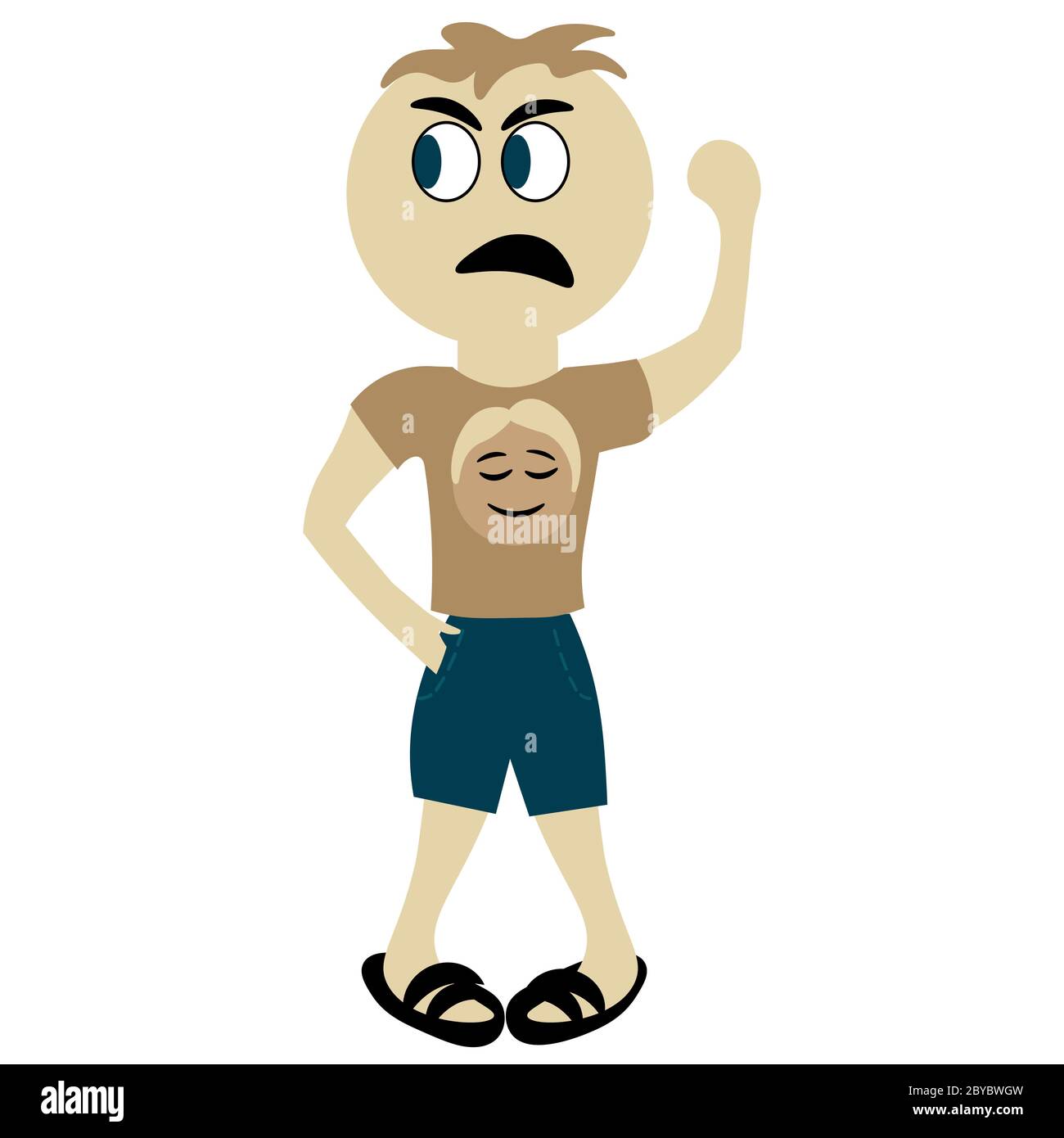 funny angry character doodle hand drown boy Stock Vector Image & Art ...