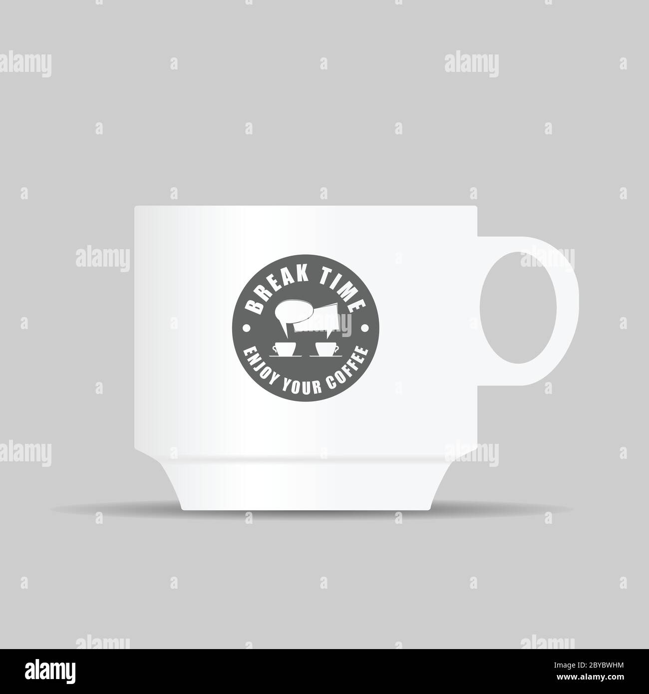 coffee cup with break time on it art illustration Stock Vector Image ...