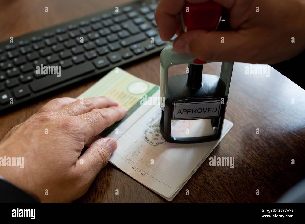 Border control red rubber stamp hi-res stock photography and images - Alamy