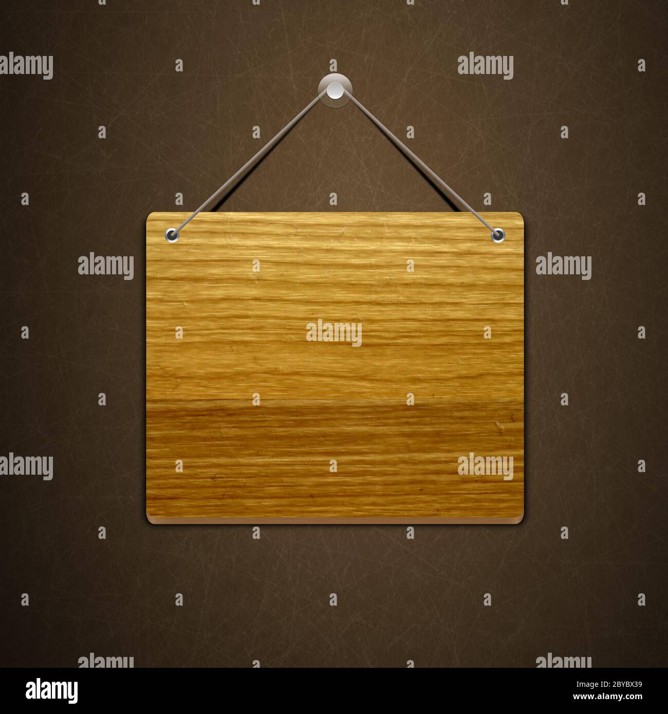 Empty wooden sign hanging Stock Photo - Alamy