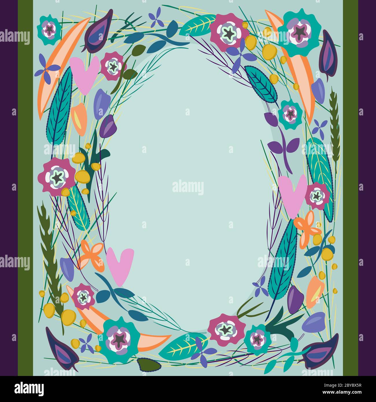 hand drawn doodle flowers and plant frame Stock Vector Image & Art - Alamy