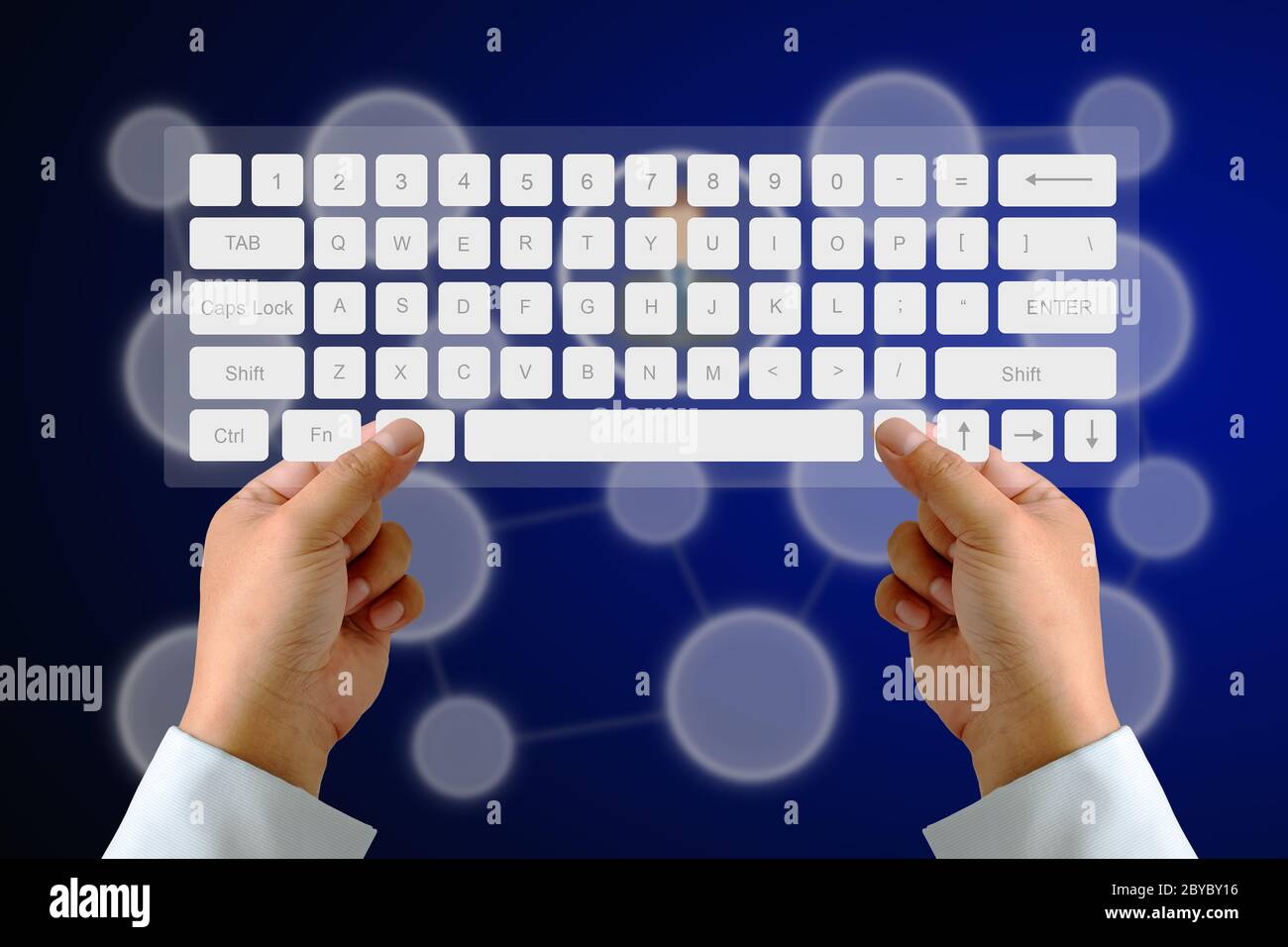 Hand on Keyboard Stock Photo - Alamy