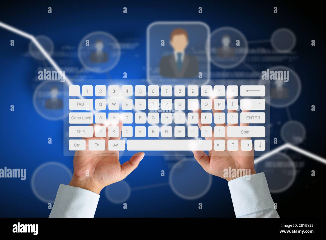 Hand on Keyboard Stock Photo - Alamy