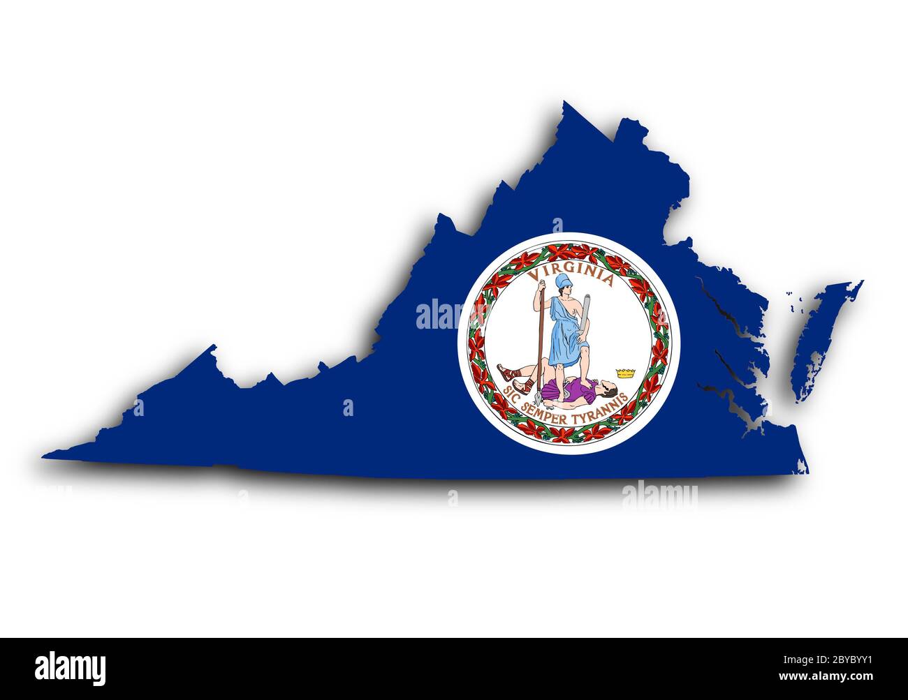 Map of Virginia Stock Photo - Alamy