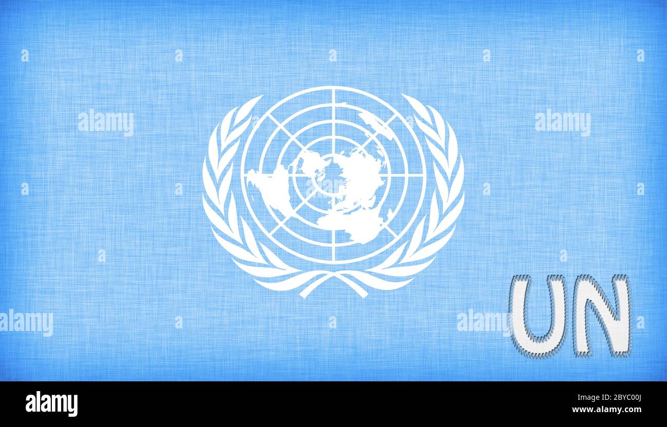 Linen flag of the UN Stock Photo - Alamy