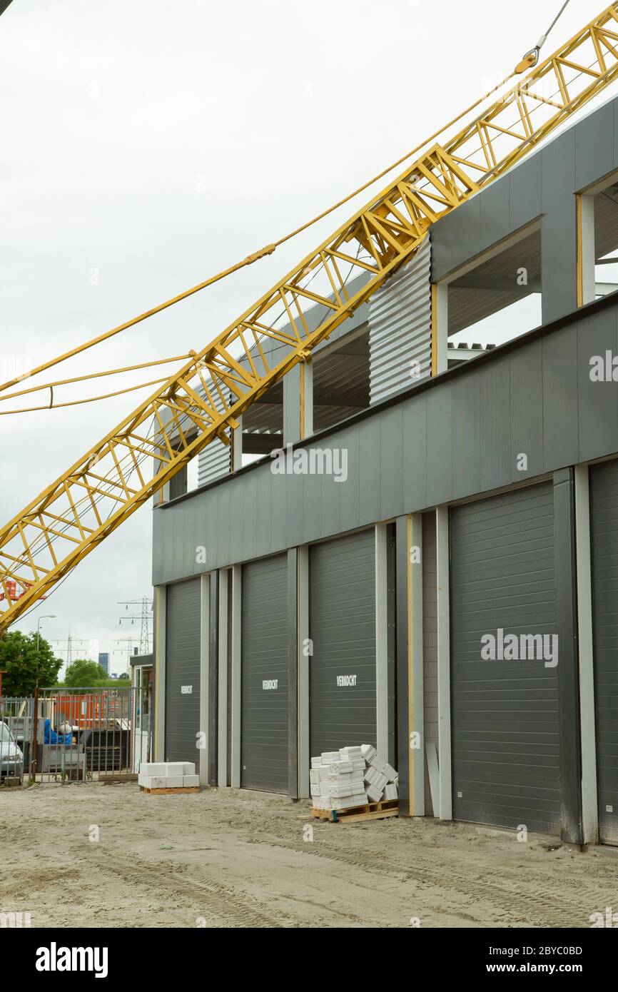 Collapsed mobile tower crane (Holland Stock Photo - Alamy