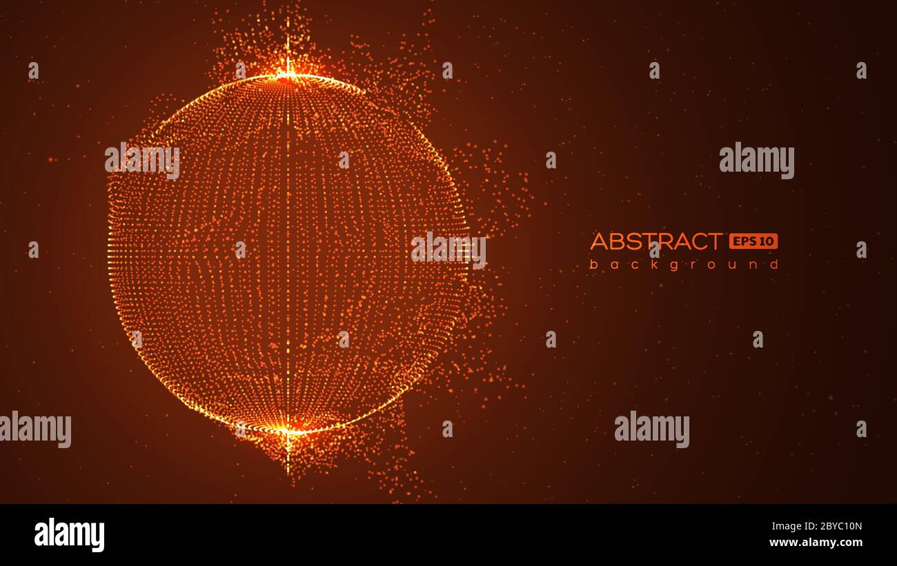 Abstract particles sphere with explosion effect Stock Vector Image ...