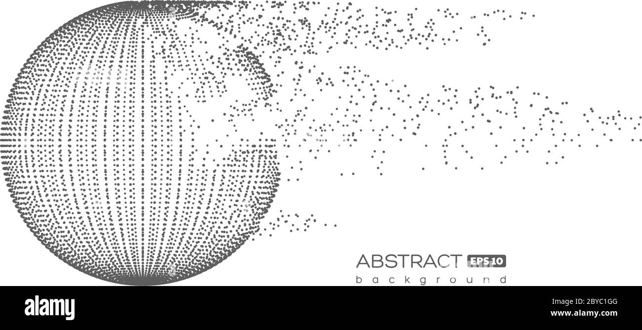 Abstract particles sphere with explosion effect Stock Vector Image ...