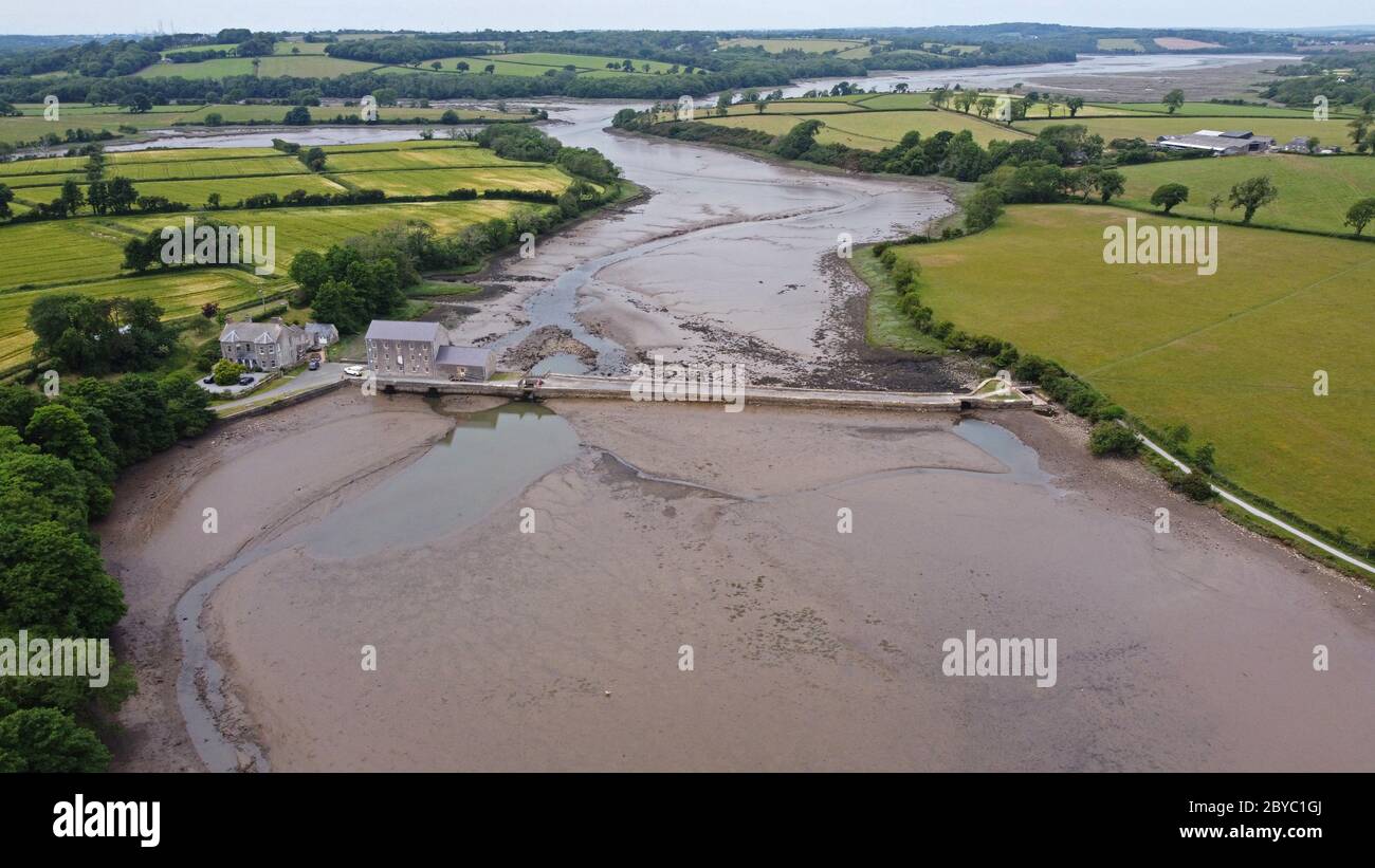 Aerial View of Carew Mill Stock Photo - Alamy