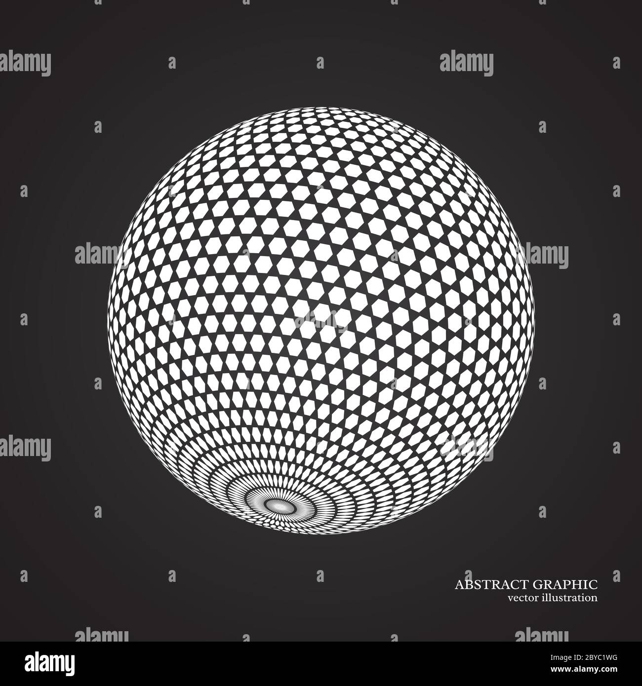 Abstract globe dotted sphere, 3d dot effect. White color, black Stock ...