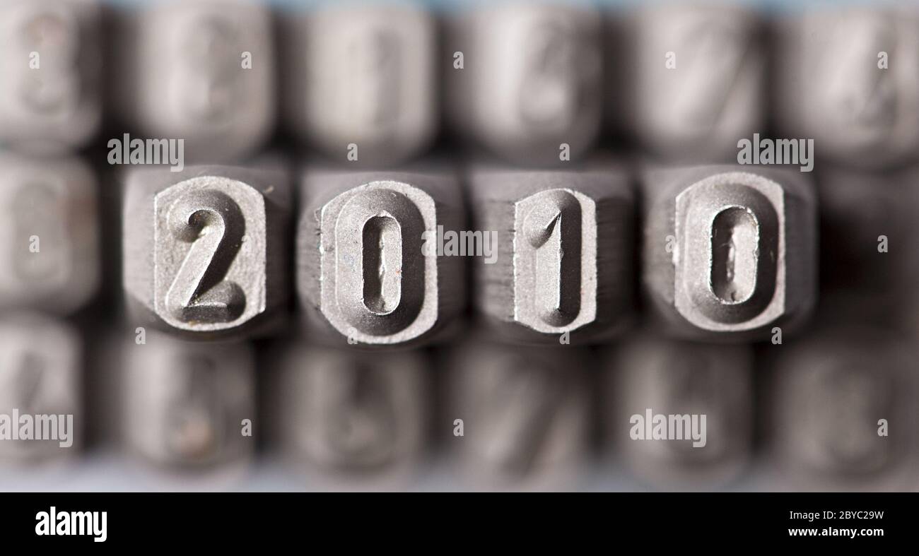 The word 2010 which has been laid out by letters o Stock Photo - Alamy