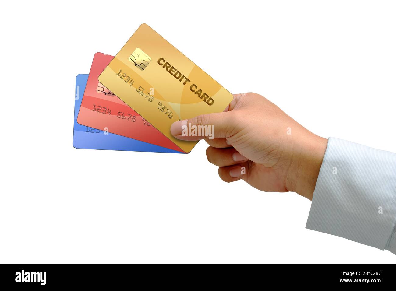Hand holding bank debit Cut Out Stock Images & Pictures - Alamy