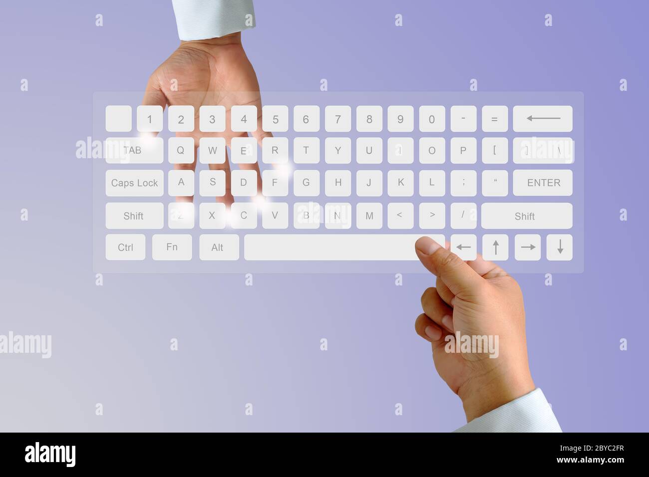 Hand on Keyboard Stock Photo - Alamy