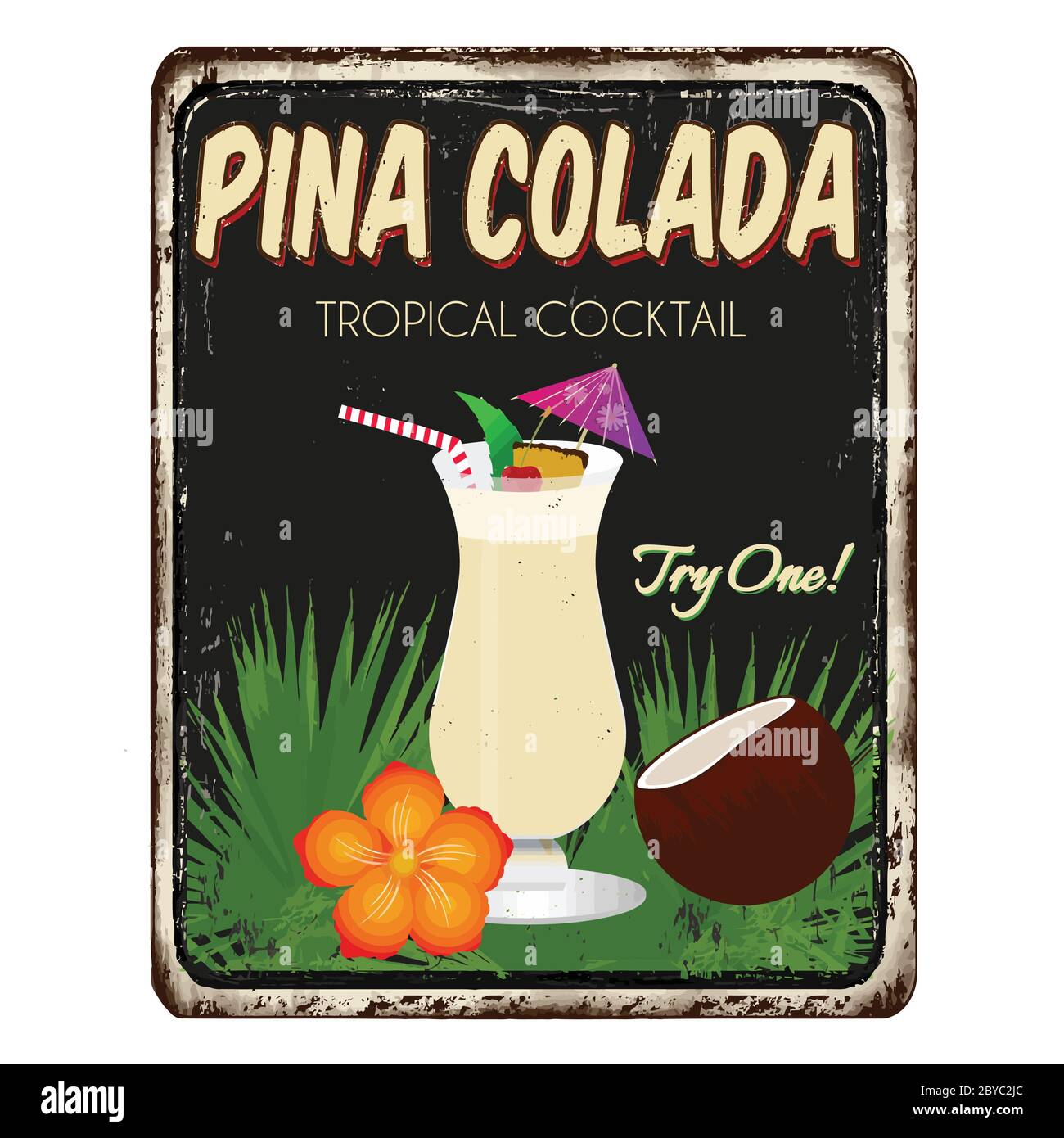 Pina colada vector vectors hi-res stock photography and images - Alamy