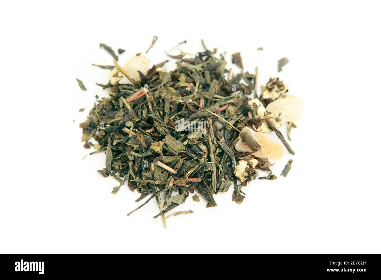 Dry green tea background Cut Out Stock Images & Pictures - Alamy