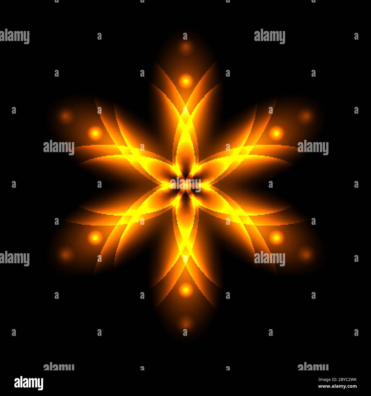 Abstract glowing light flower, symbol of life and energy, fire f Stock ...