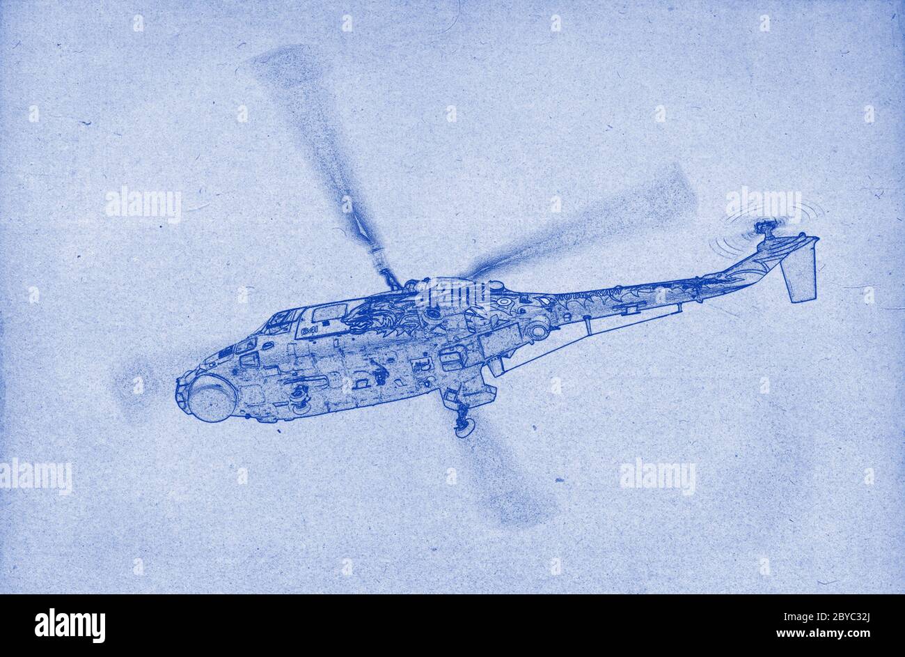 Blue winged helicopter hi-res stock photography and images - Alamy