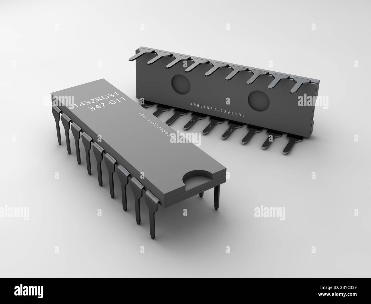 3d Rendering of Electronic transistor isolated on white background ...