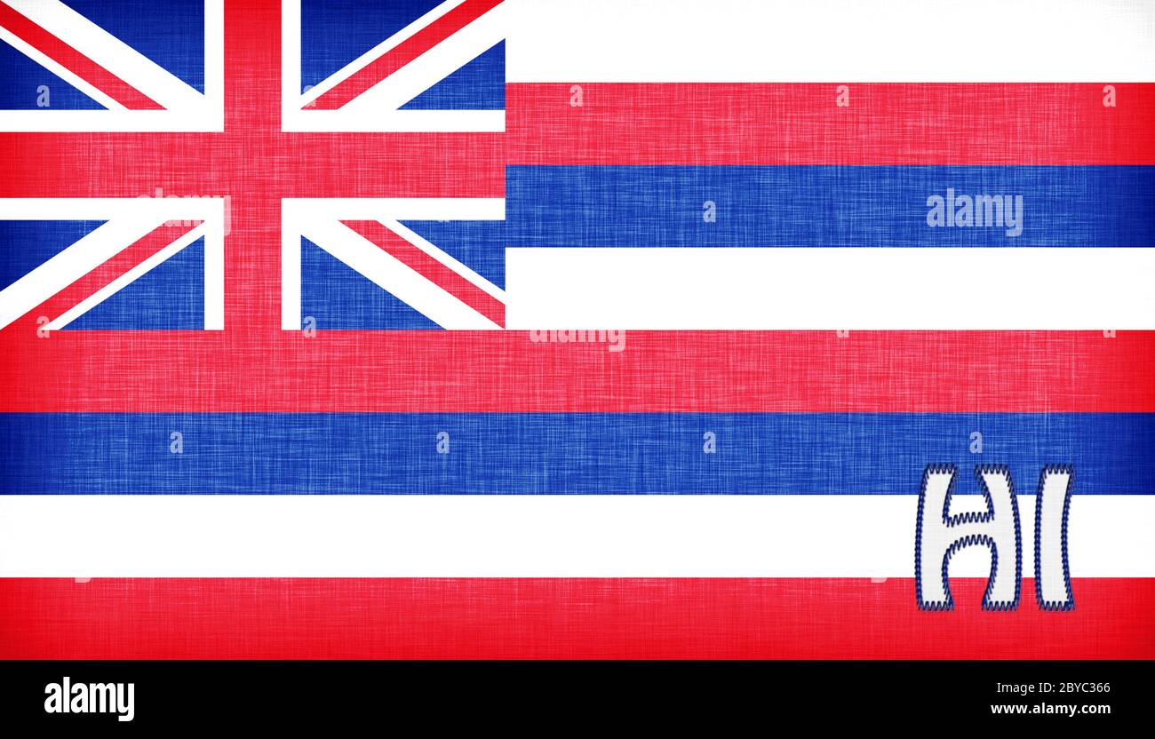 Linen flag of the US state of Hawaii Stock Photo - Alamy