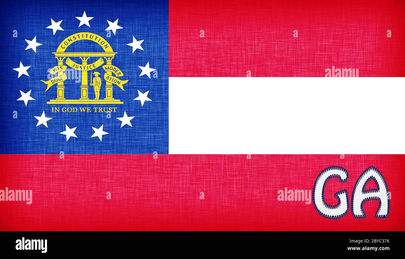 Linen flag of the US state of Georgia Stock Photo - Alamy