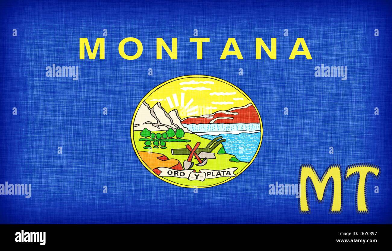 Linen flag of the US state of Montana Stock Photo - Alamy