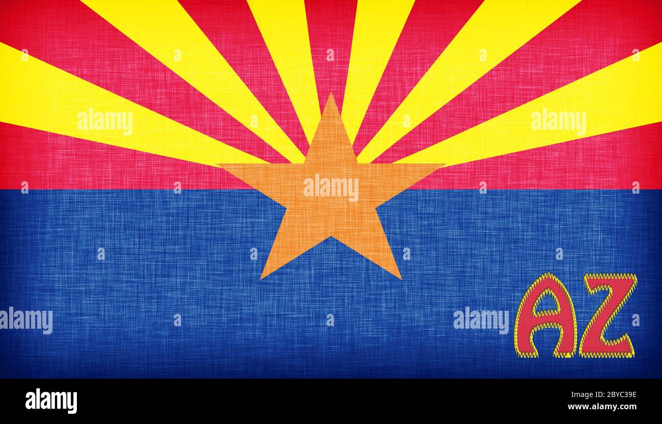 Linen flag of the US state of Arizona Stock Photo - Alamy