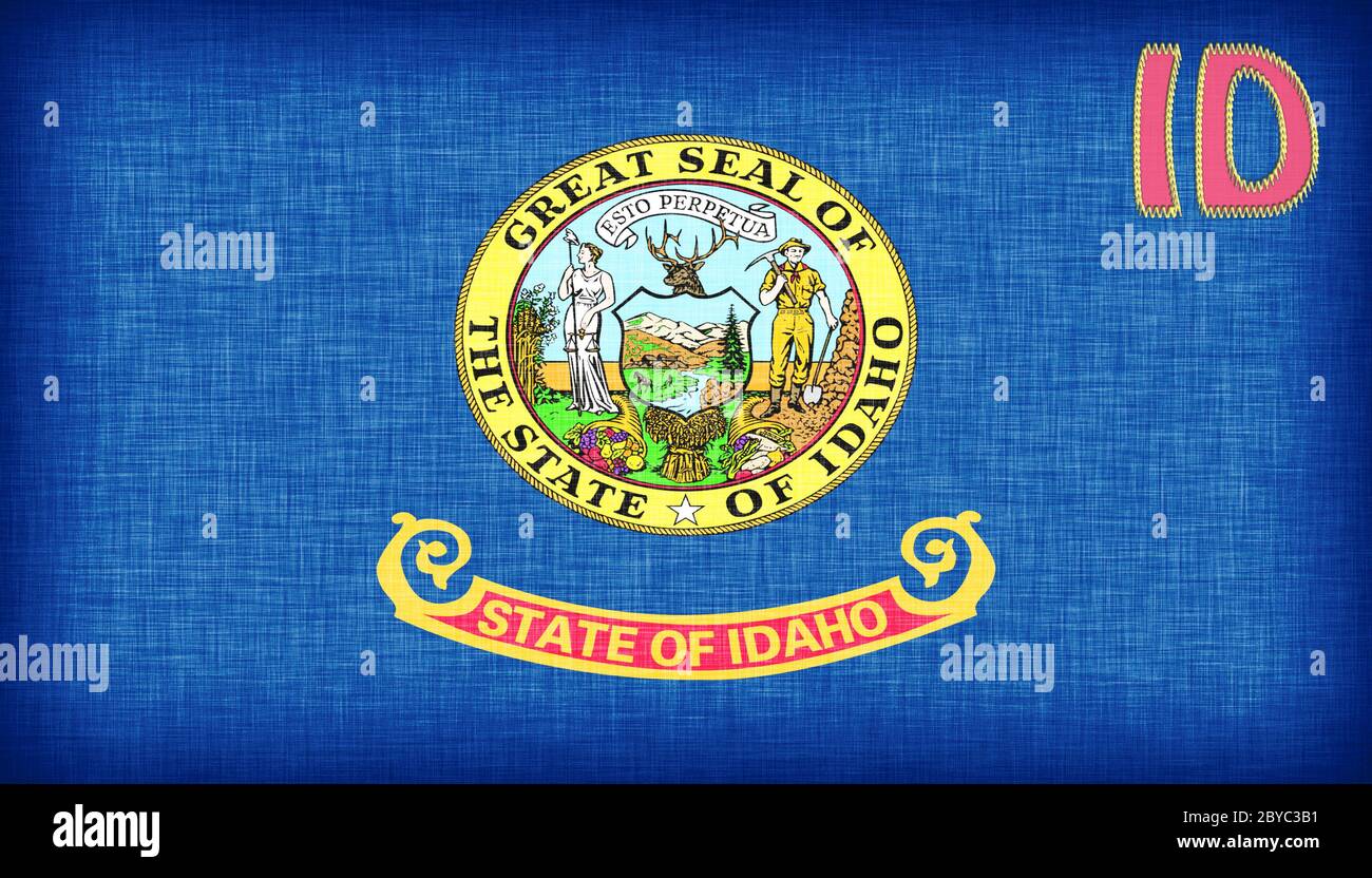 Linen flag of the US state of Idaho Stock Photo - Alamy