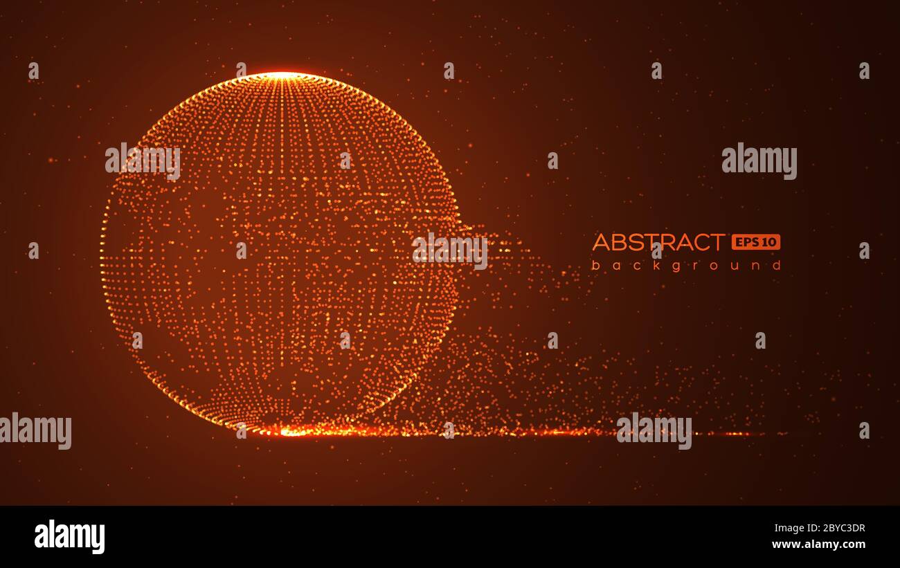 Abstract particles sphere with explosion effect Stock Vector Image ...