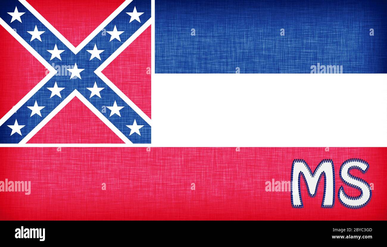 Linen flag of the US state of Mississippi Stock Photo - Alamy