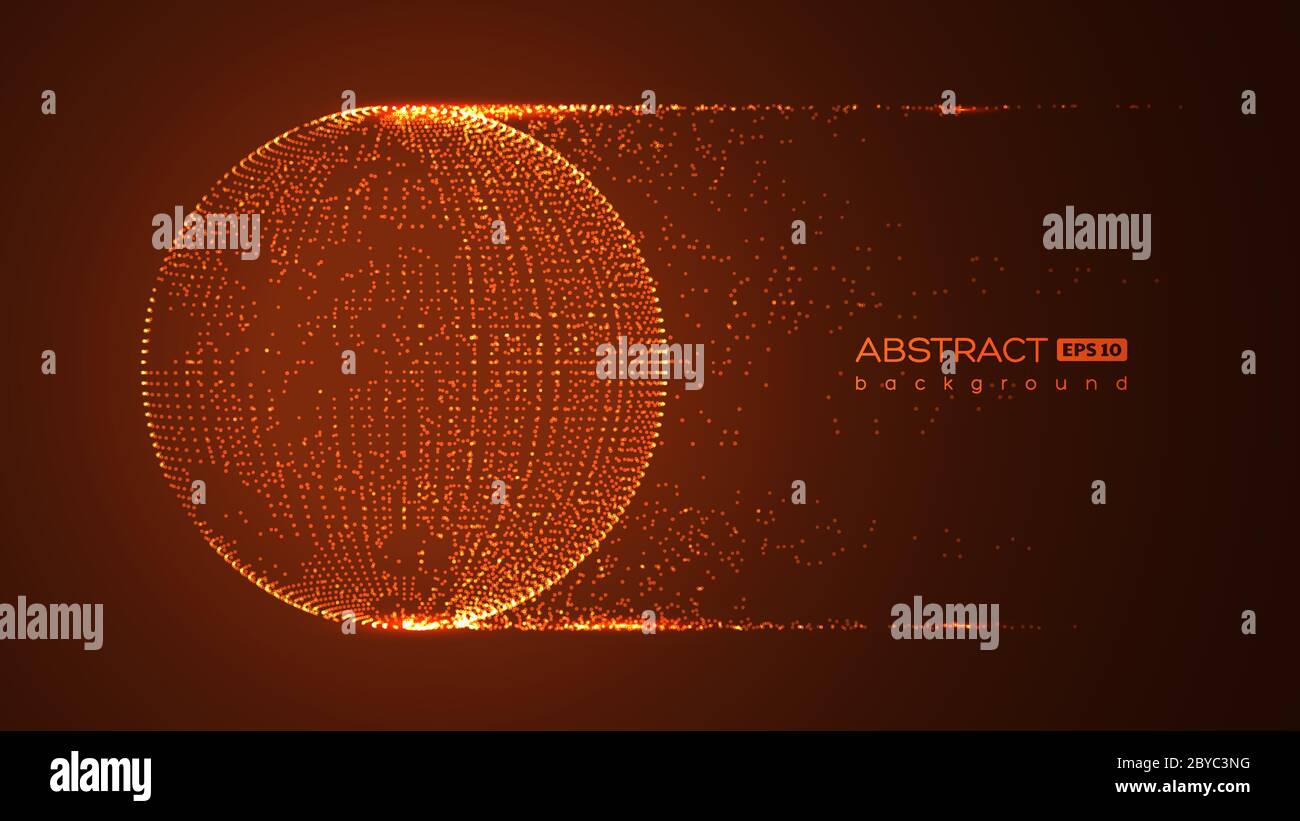Abstract particles sphere with explosion effect Stock Vector Image ...