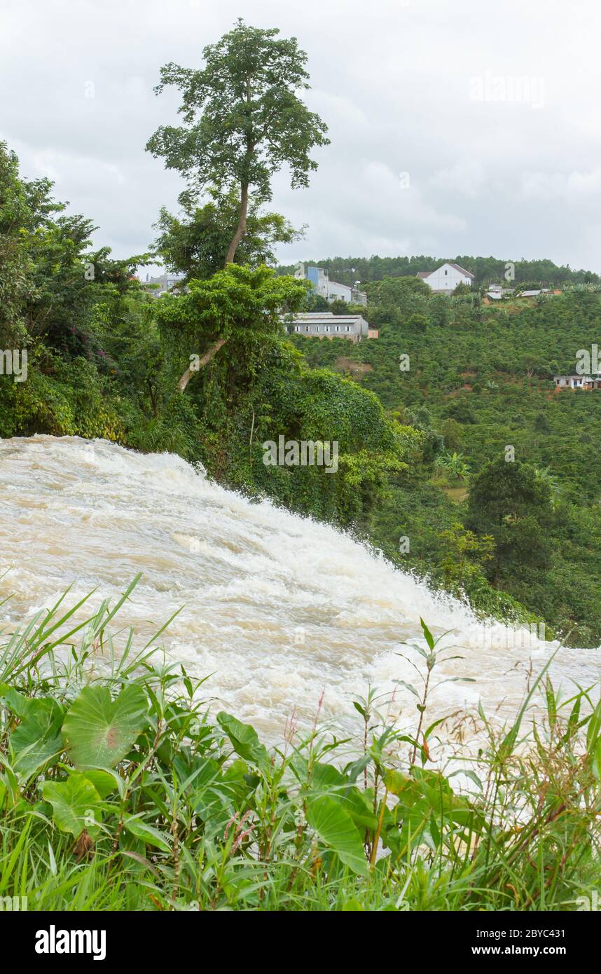 River ending in a waterfall Stock Photo - Alamy