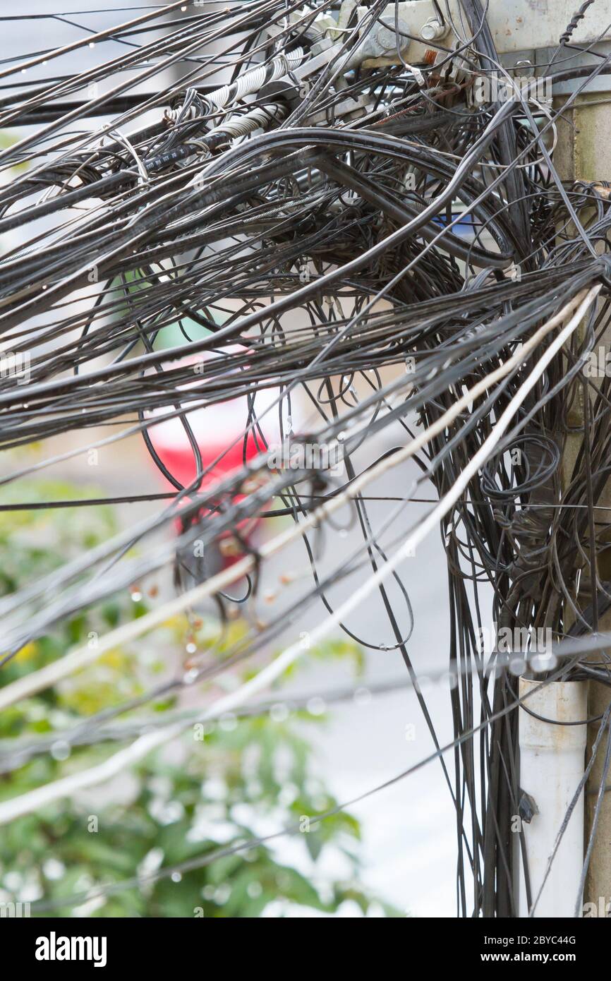 A tangle of cables and wires Stock Photo - Alamy