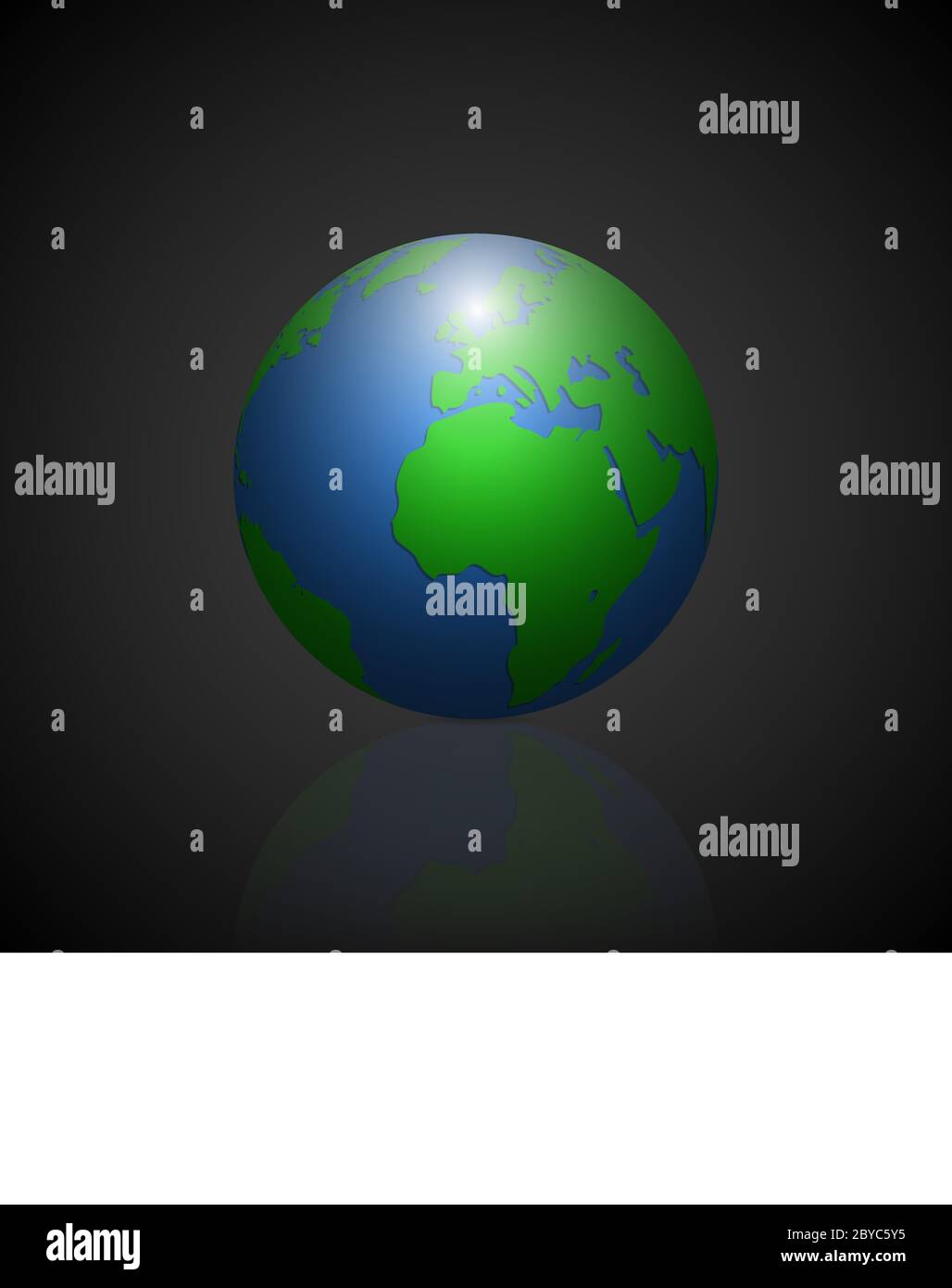 Globe icon with green shadow continents and mirror shadow planet Stock ...