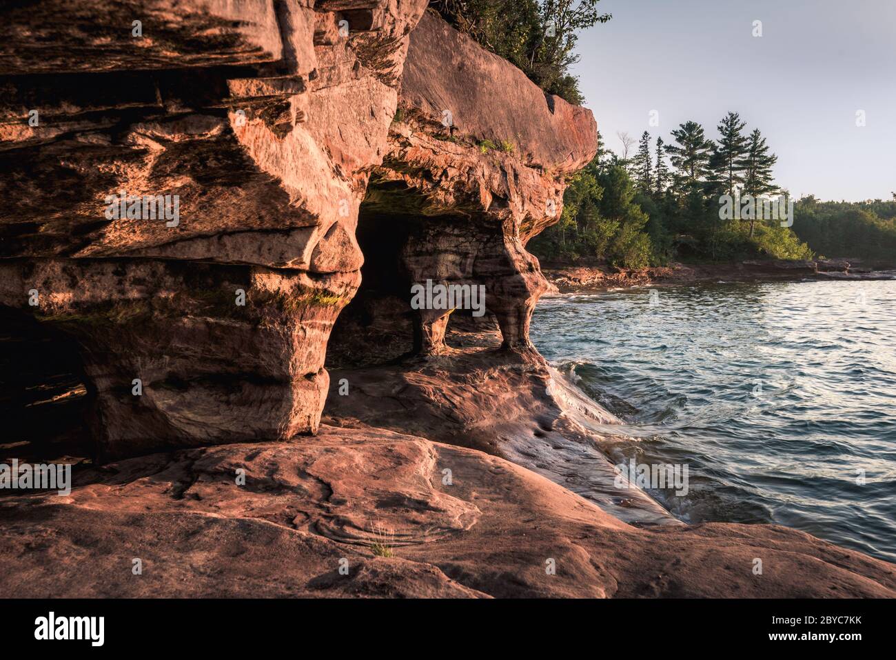 Calm moning waters of Lake Superior Stock Photo - Alamy