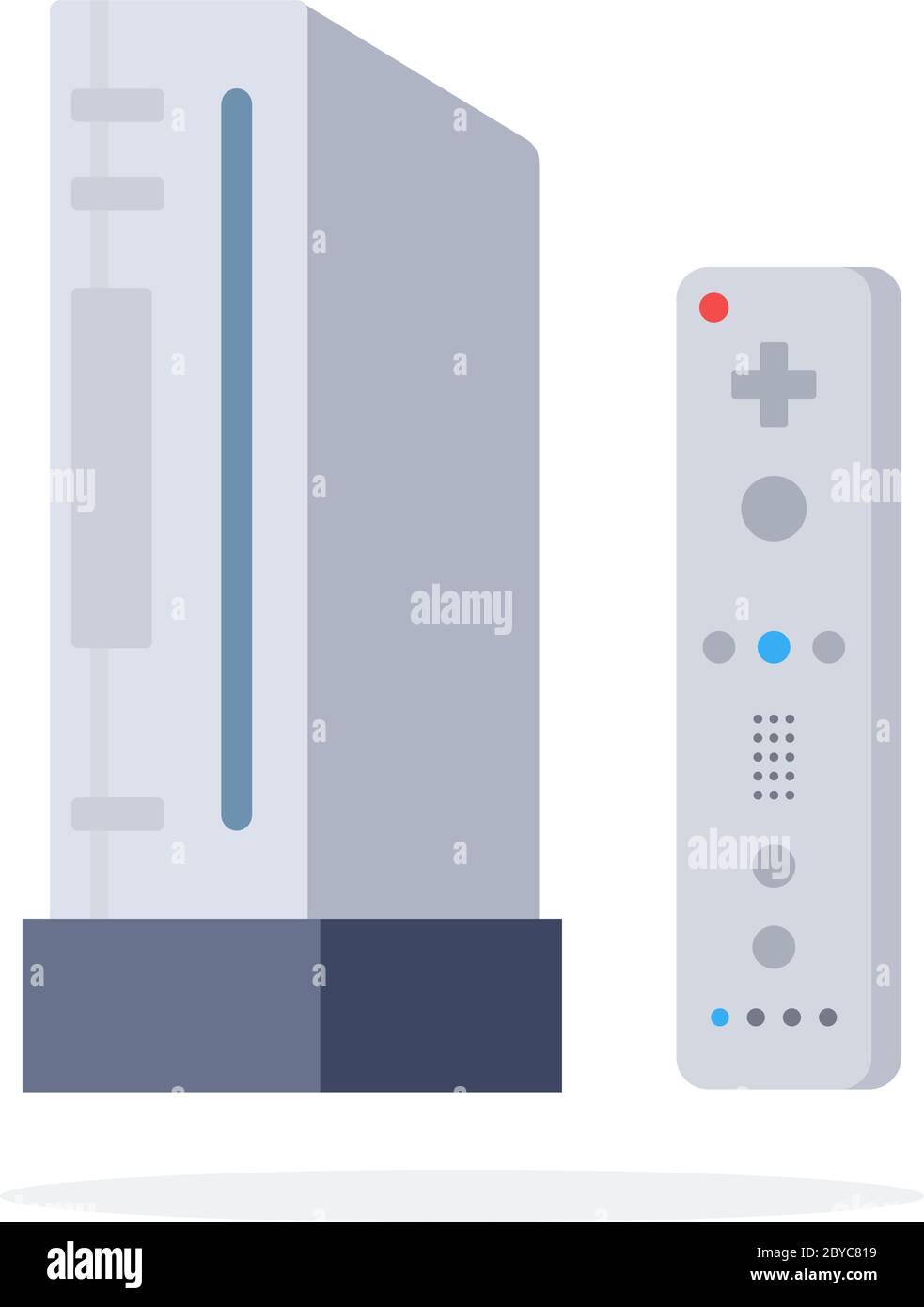 Game console with remote control flat isolated Stock Vector Image & Art ...