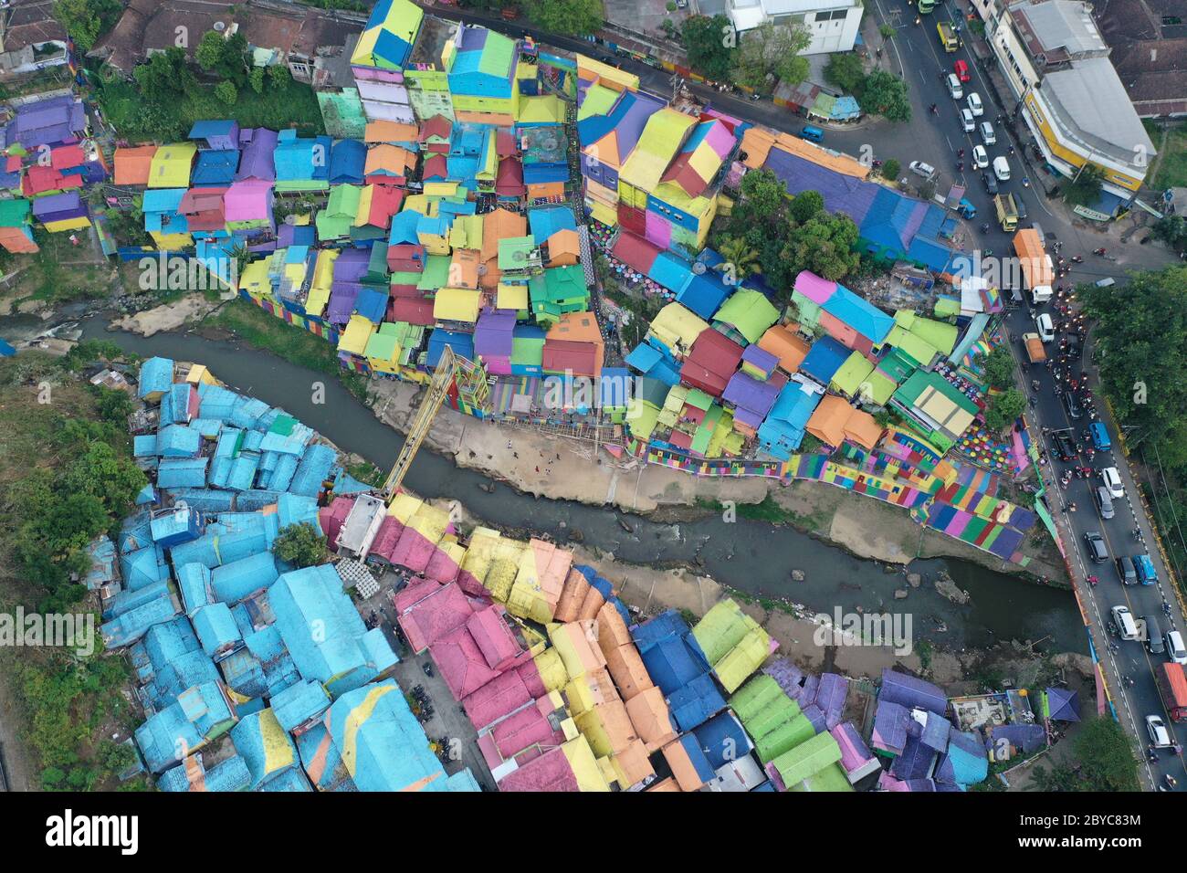 Colorful neighborhood in Malang Indonesia Stock Photo - Alamy