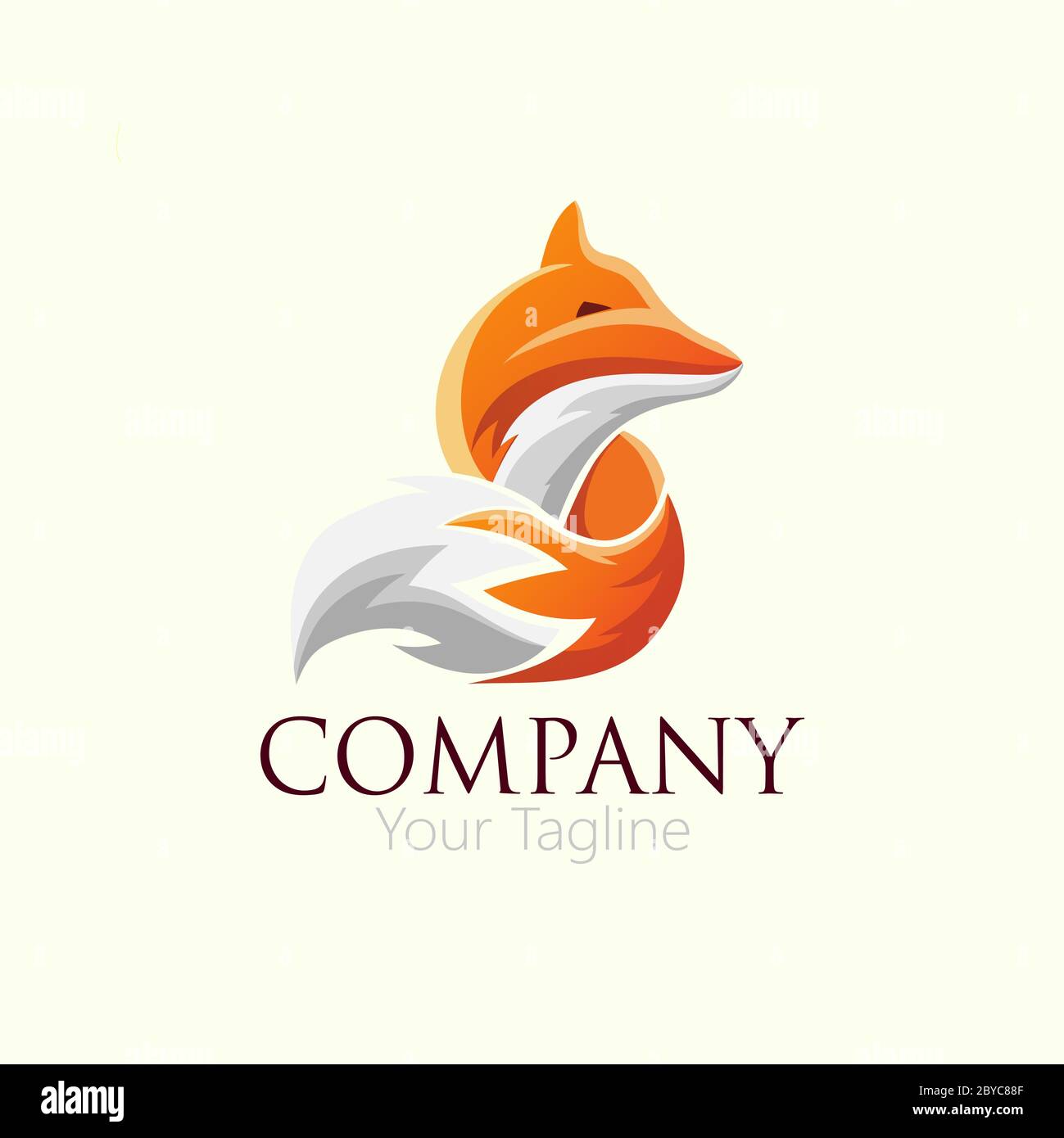 Fox logo design mascot vector illustration Creative Stock Photo - Alamy