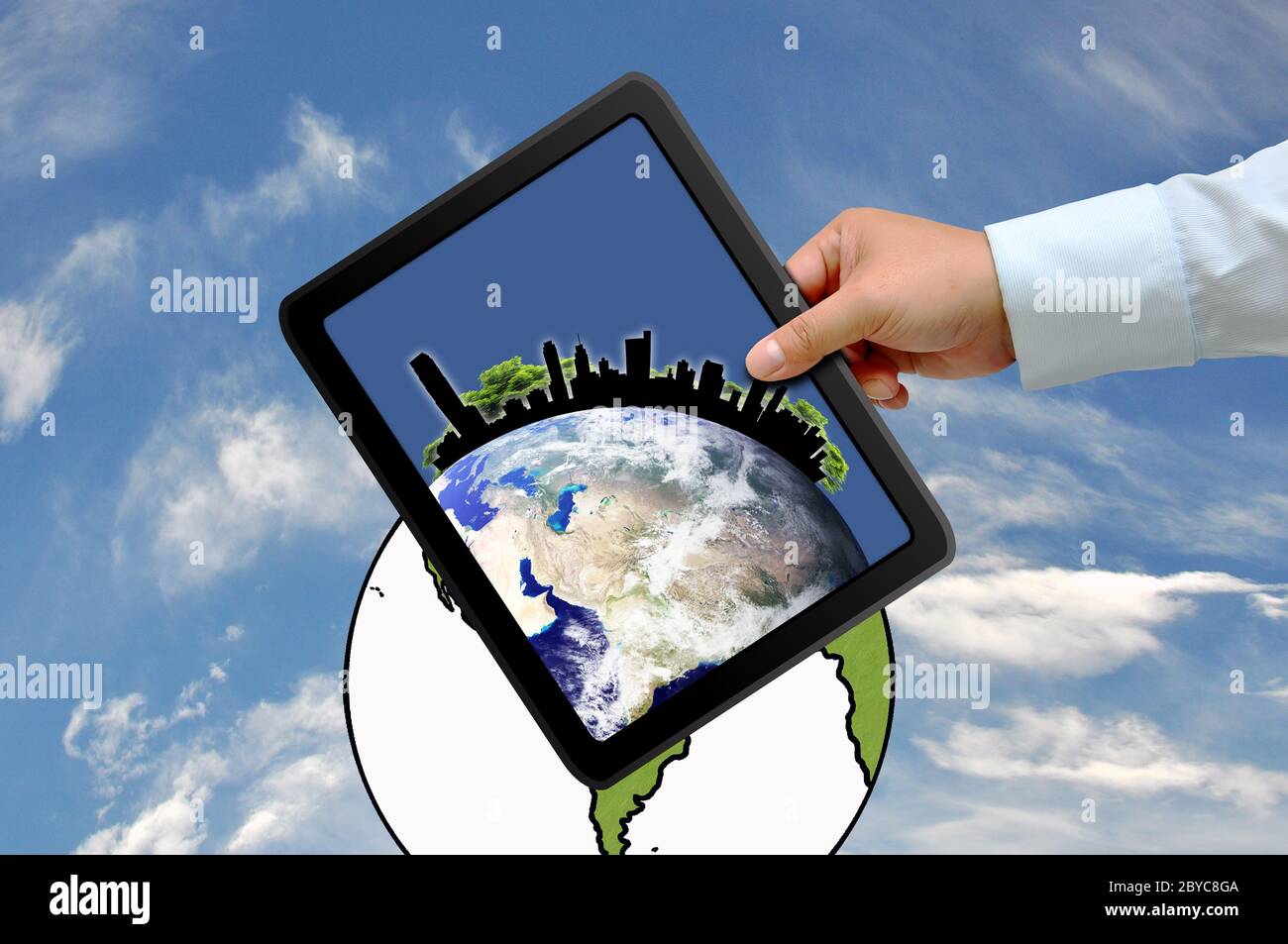 Hand holding table Stock Photo - Alamy