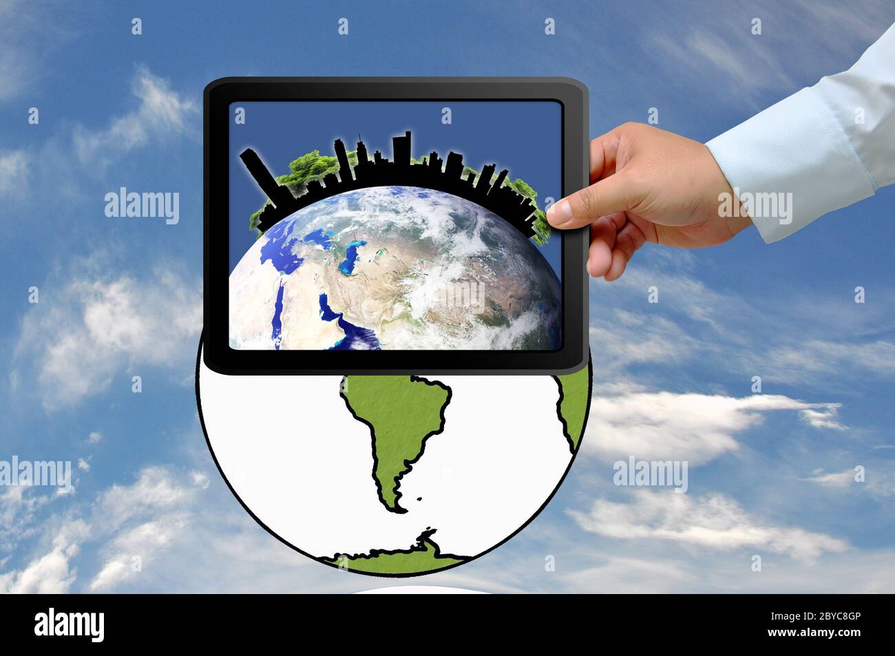 Hand holding digital graphic hi-res stock photography and images - Alamy