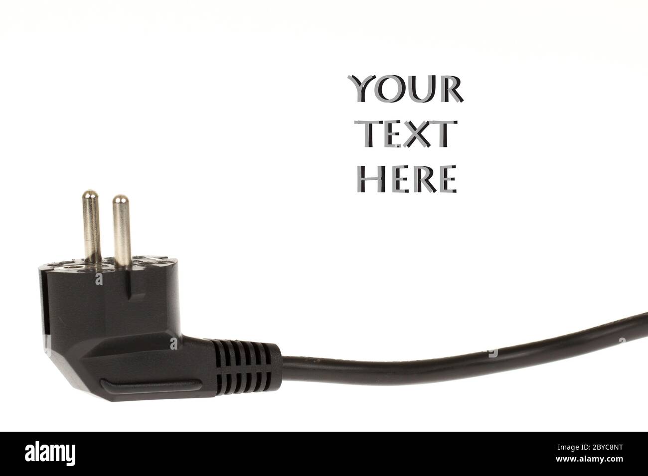 Black electric cable isolated Stock Photo - Alamy