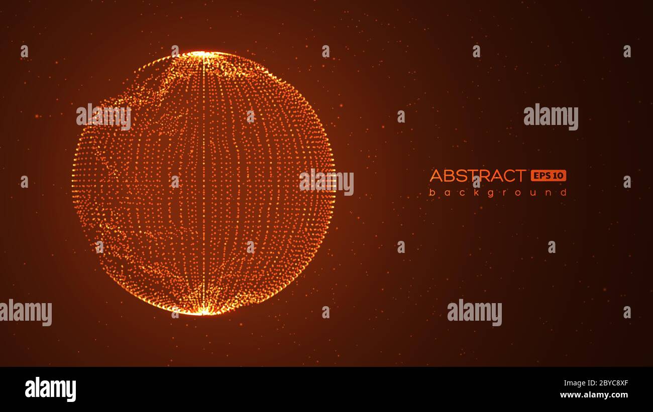 Abstract particles sphere with explosion effect Stock Vector Image ...