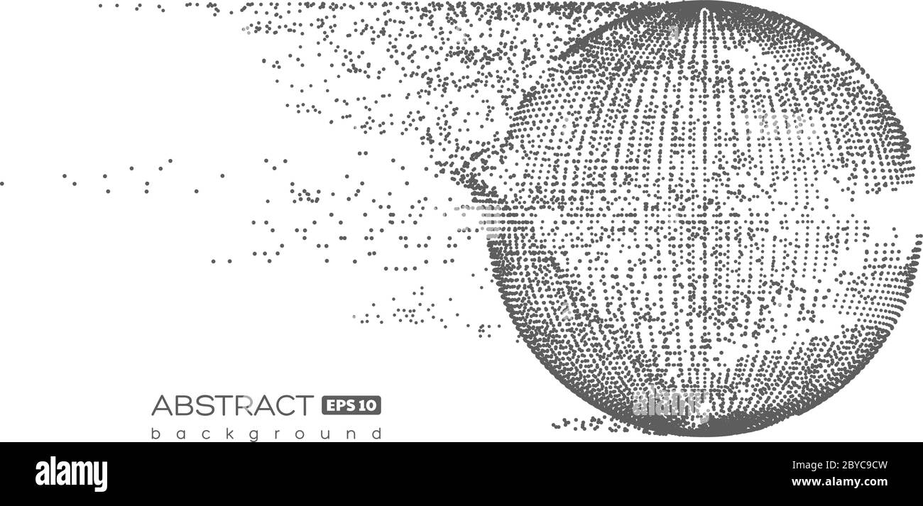 Abstract particles sphere with explosion effect Stock Vector Image ...