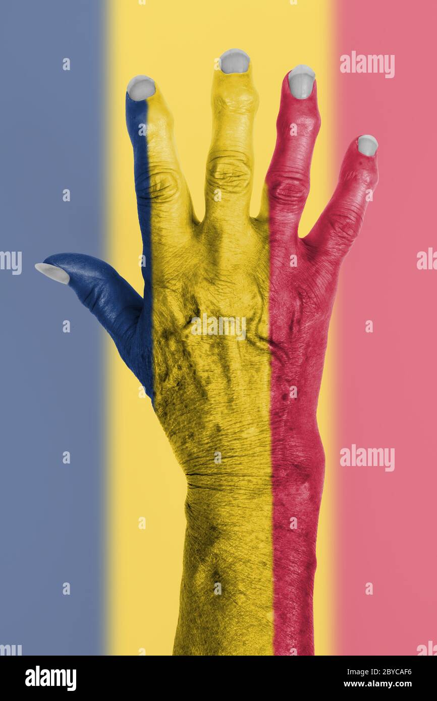 Chad country flag hand hi-res stock photography and images - Alamy