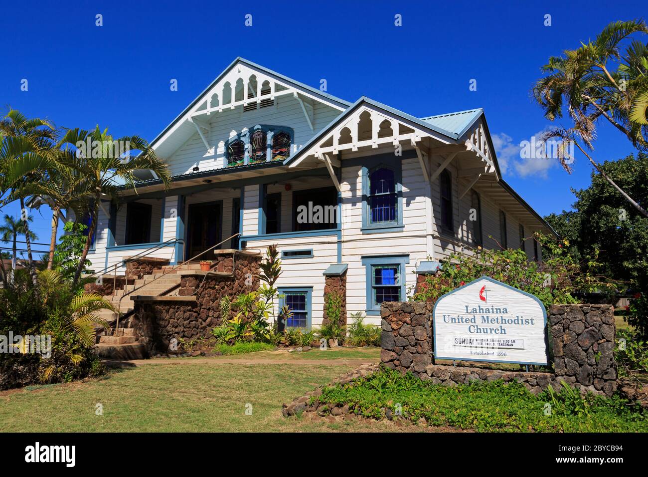 United Methodist Church, Lahaina, Maui Island, Hawaii, USA Stock Photo ...