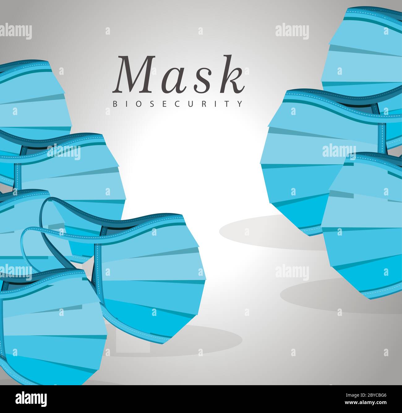 Blue masks design of Medical care and covid 19 virus theme Vector ...