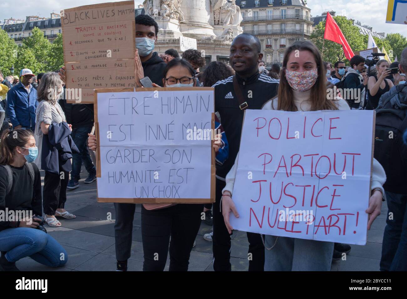 .Rally organized by SOS Racisme in tribute to George Floyd on the Place ...