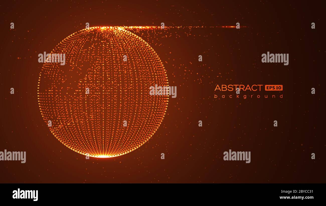 Abstract particles sphere with explosion effect Stock Vector Image ...
