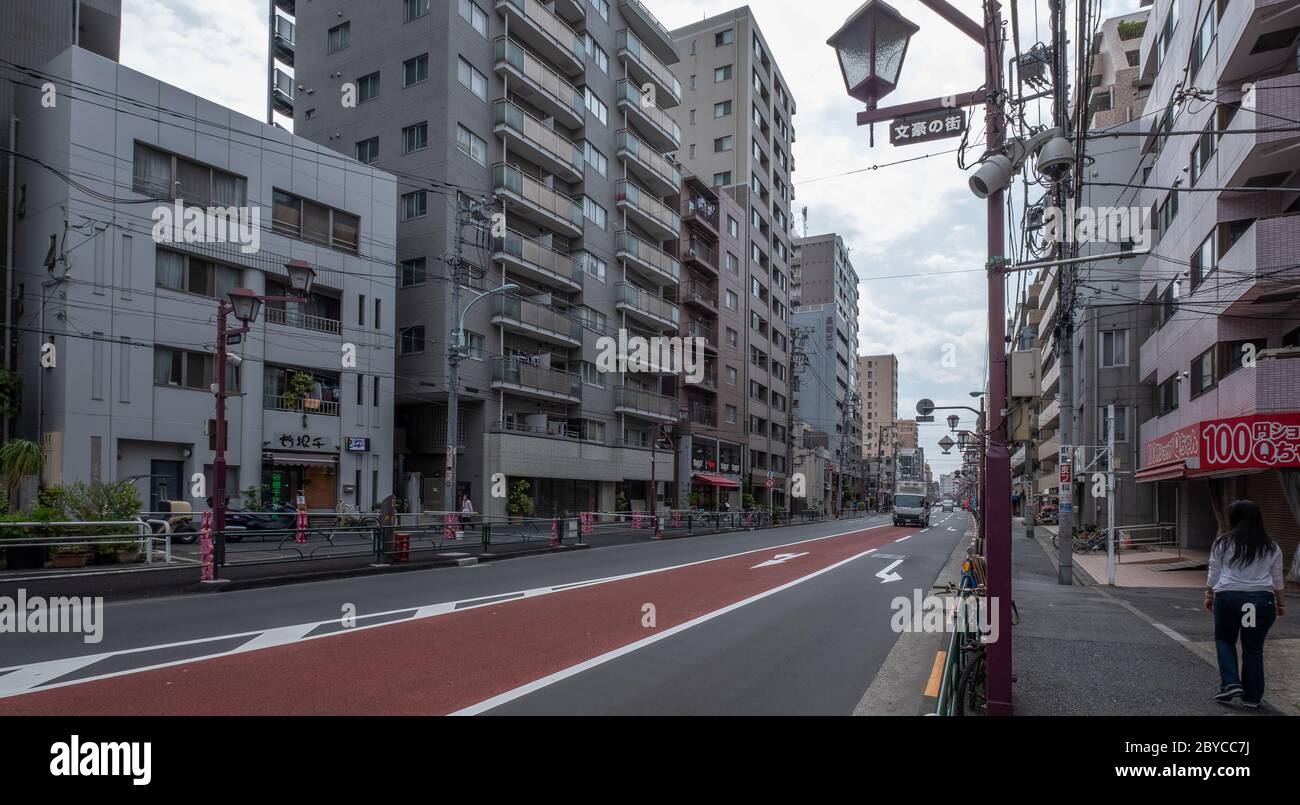 Empty street in Tokyo, Japan Stock Photo - Alamy