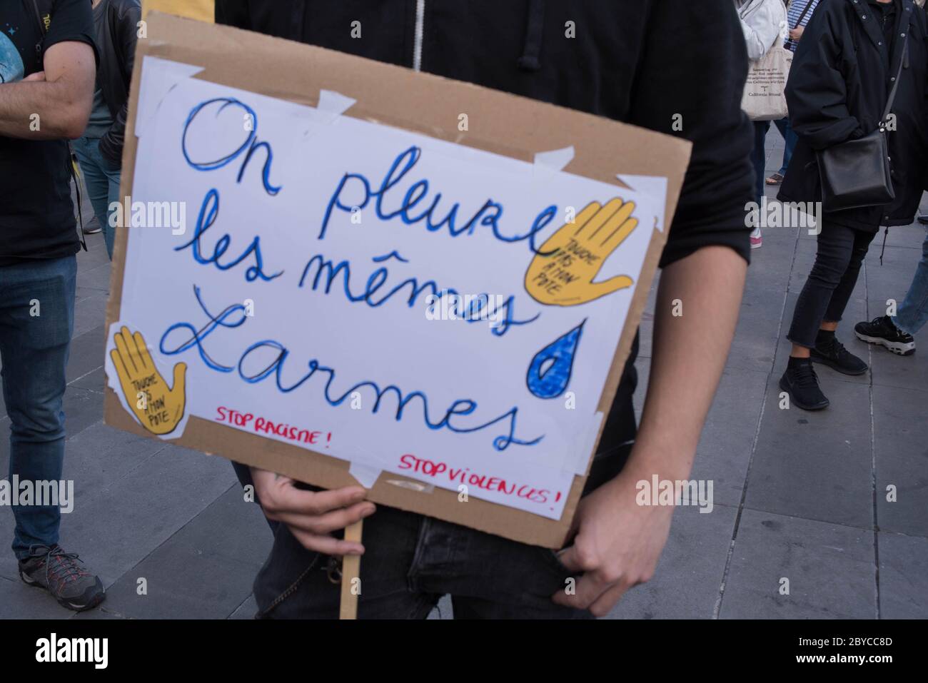 .Rally organized by SOS Racisme in tribute to George Floyd on the Place ...