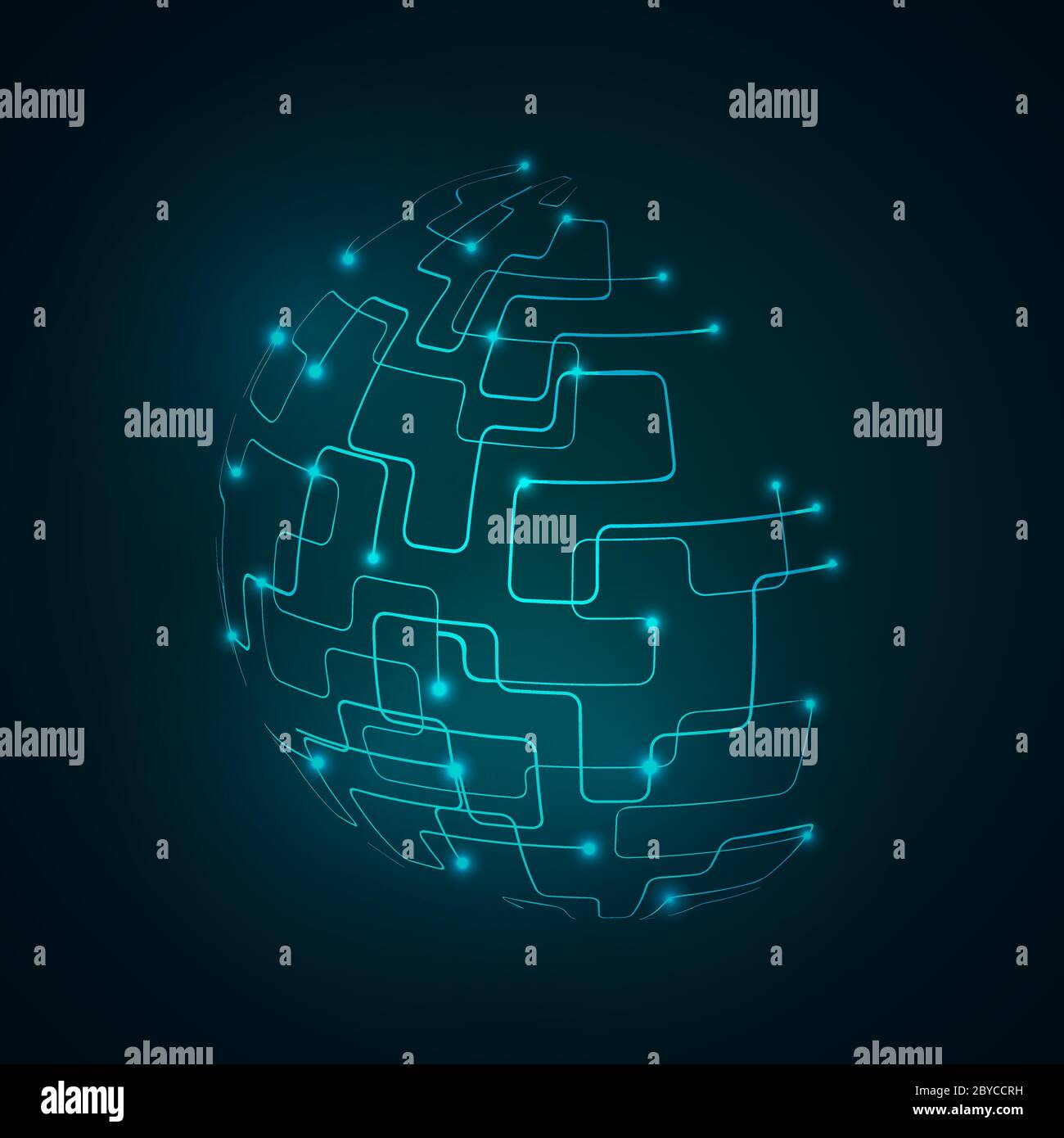 Abstract global future technology background, 3D illuminated sph Stock Vector Image & Art - Alamy